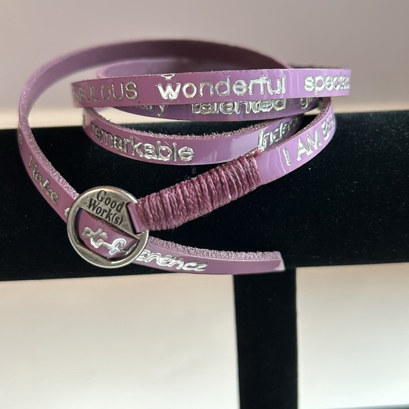 Jewelry | Good Works Foil Stamped Inspirational Purple Leather ...